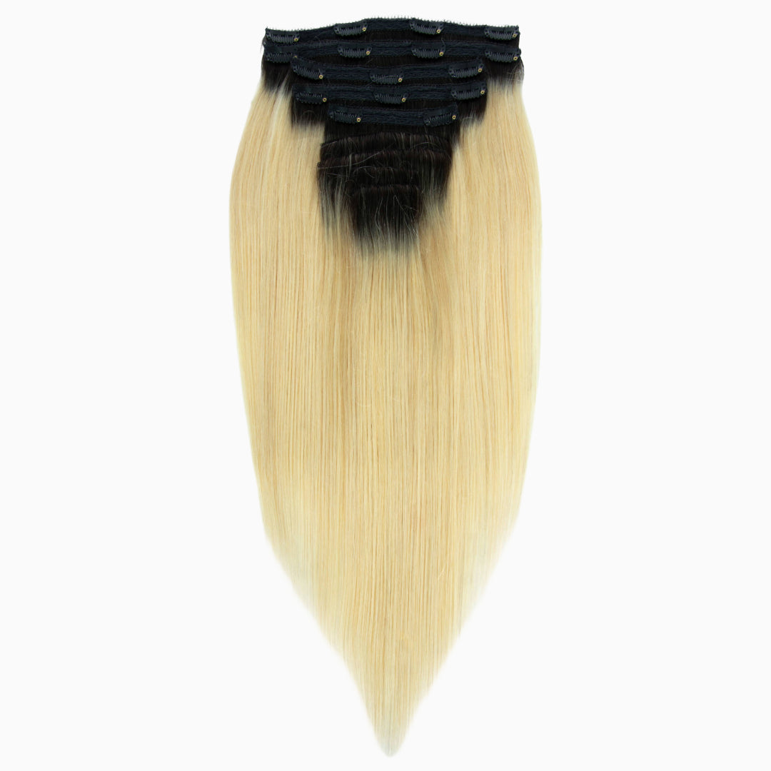 Dark Roots Blonde Cambodian Silky Straight - InVisiRoot® Clip-ins (AKA ...