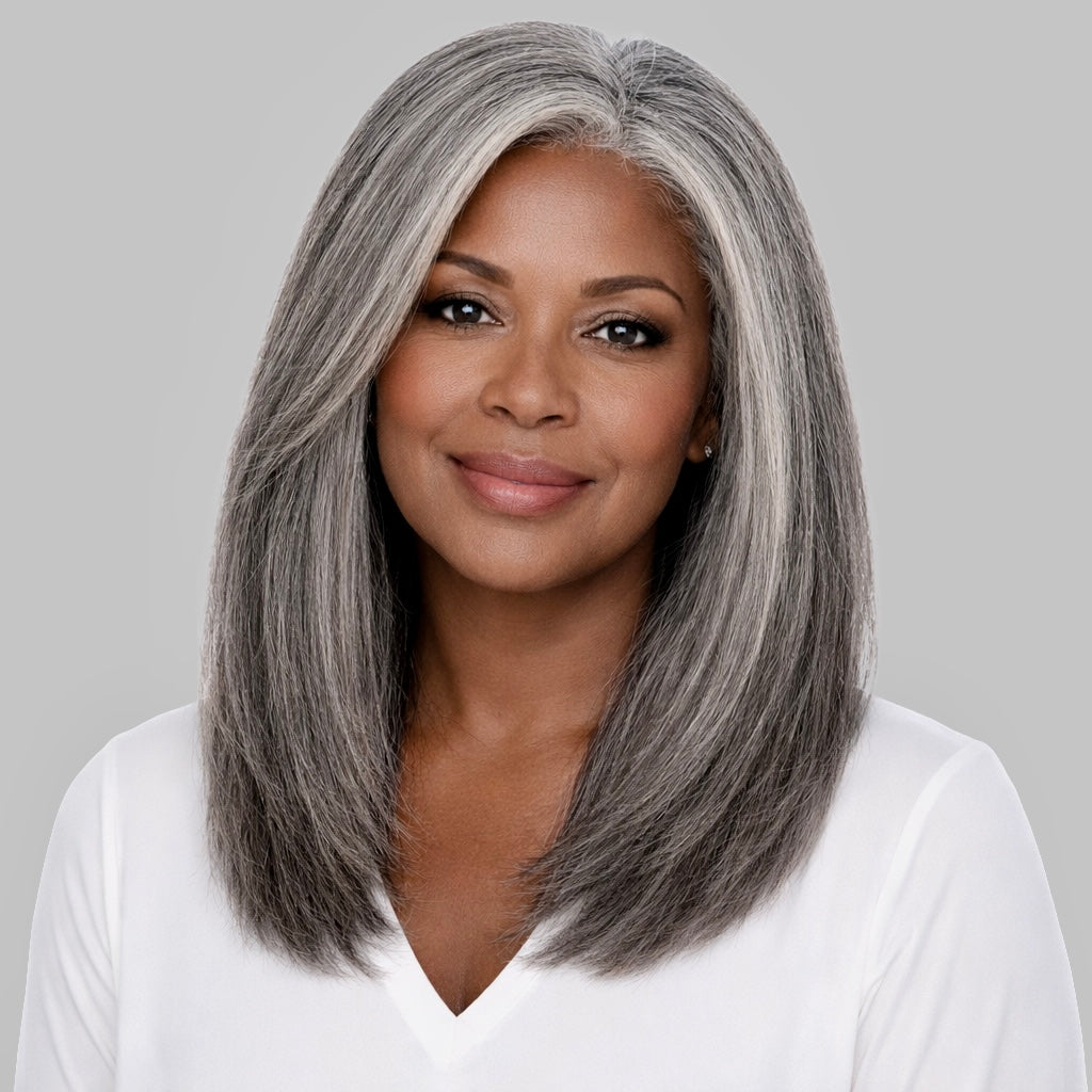 Salt & Pepper Yaki Silk Pressed - InVisiRoot® Clip-ins – Innovative ...